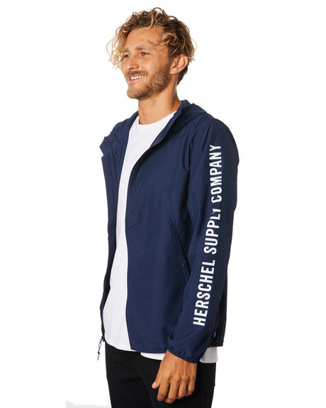 Herschel Supply Co Voyage Mens Windbreaker Jacket - Peacoat Sleeve ...