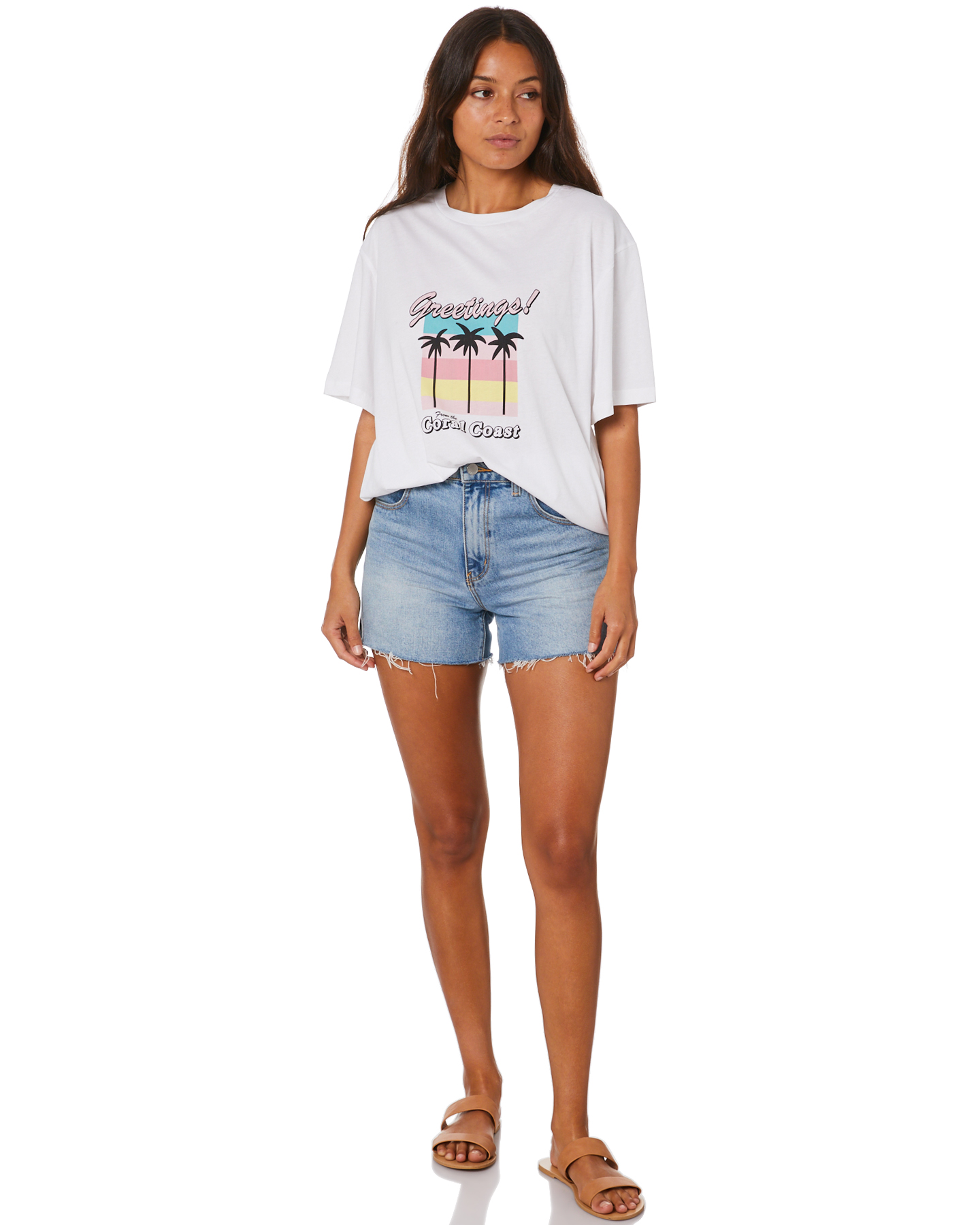 Charlie Holiday Greetings Oversized Boyfriend Tee - White | SurfStitch
