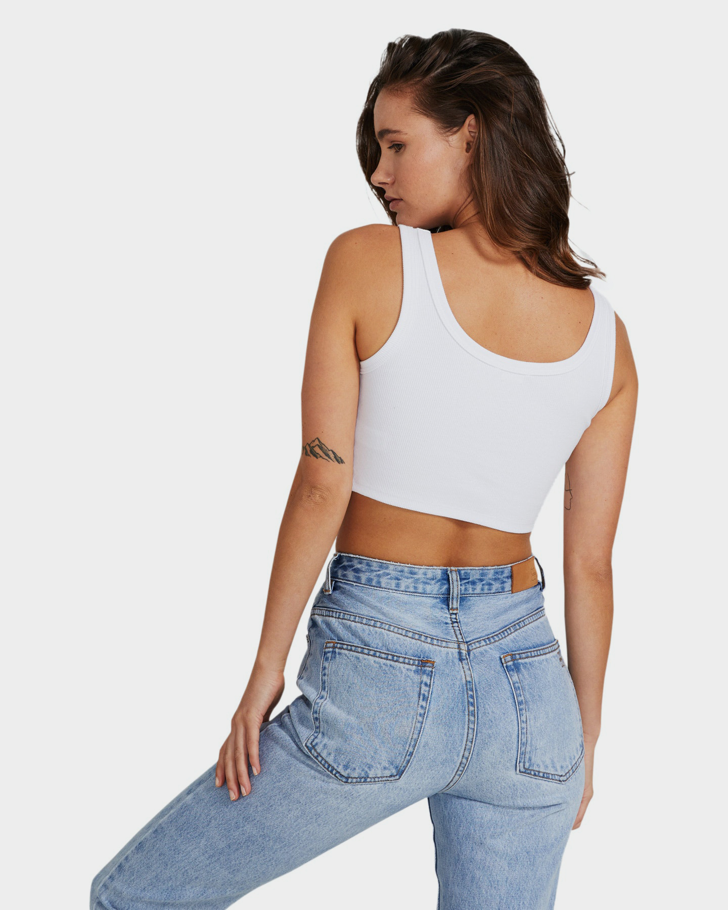 General Pants Co Basics Scoop Neck Cropped Tank Top White Surfstitch
