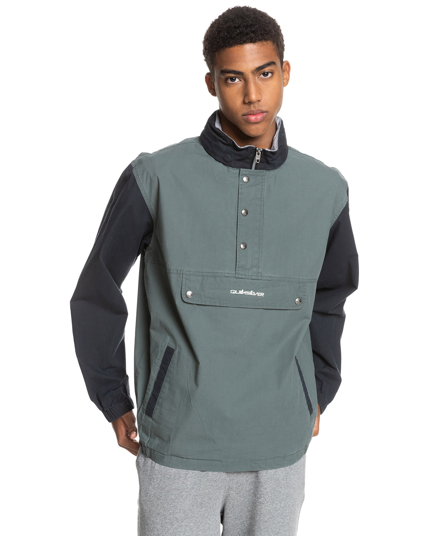 Quiksilver Mens Jump Up Retro Anorak Jacket - Black | SurfStitch