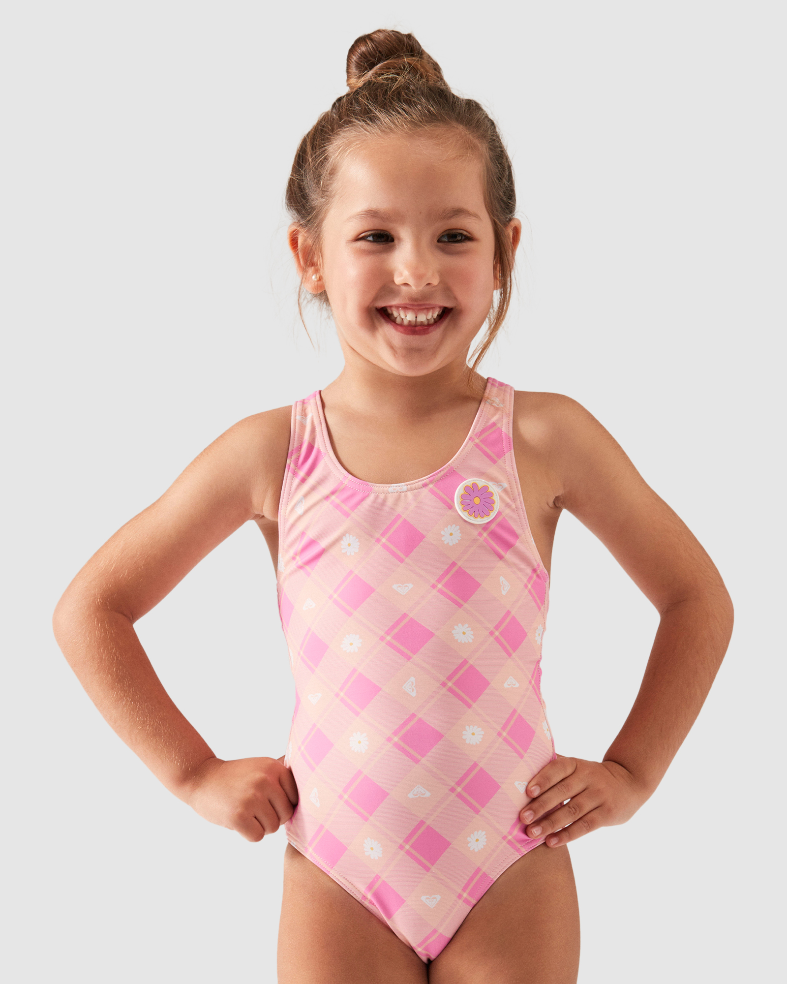 Roxy Flower Plaid One Piece Cyclamen Plaid Surfstitch