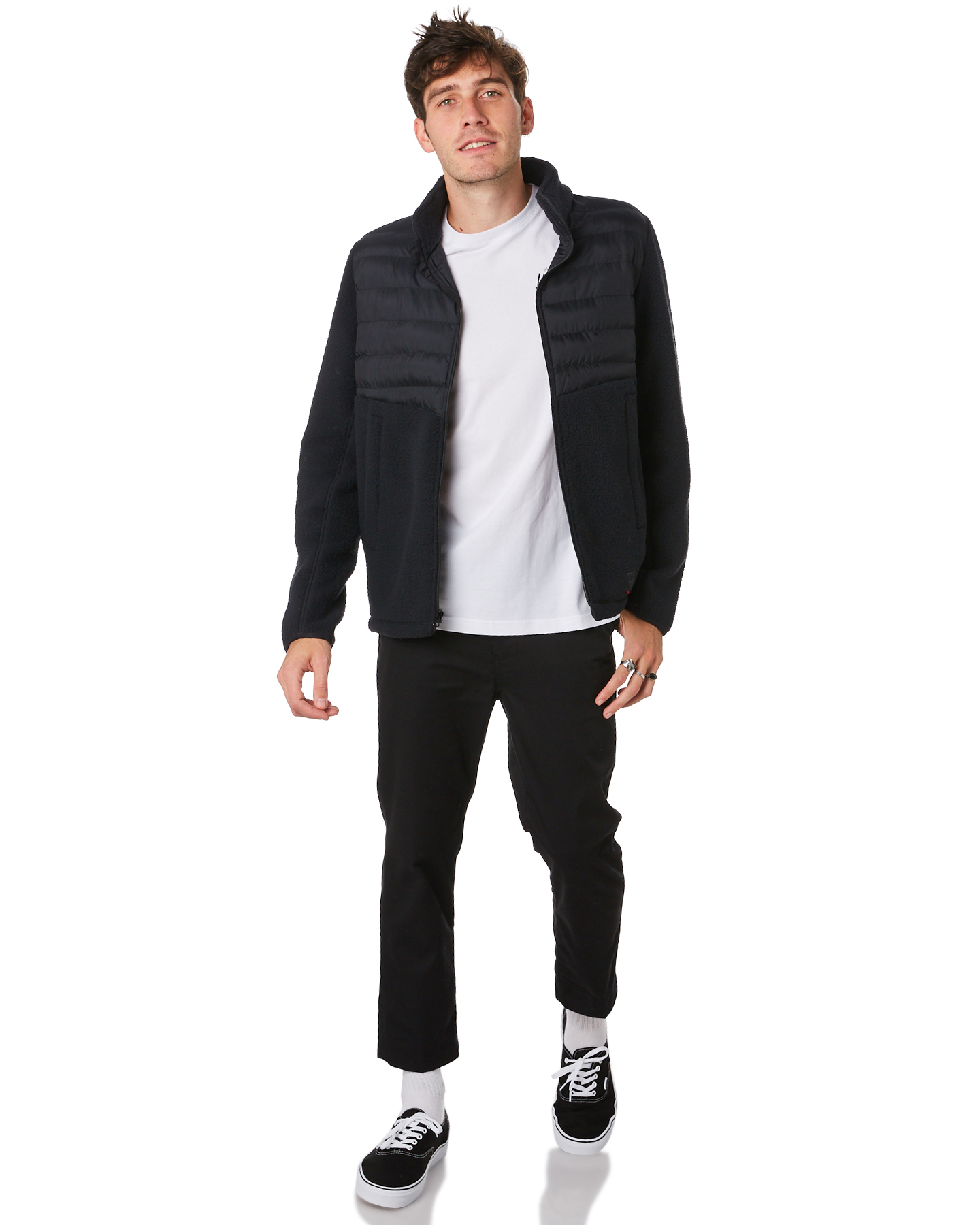 Herschel Supply Co Hybrid Sherpa Mens Full Zip Jacket - Black | SurfStitch