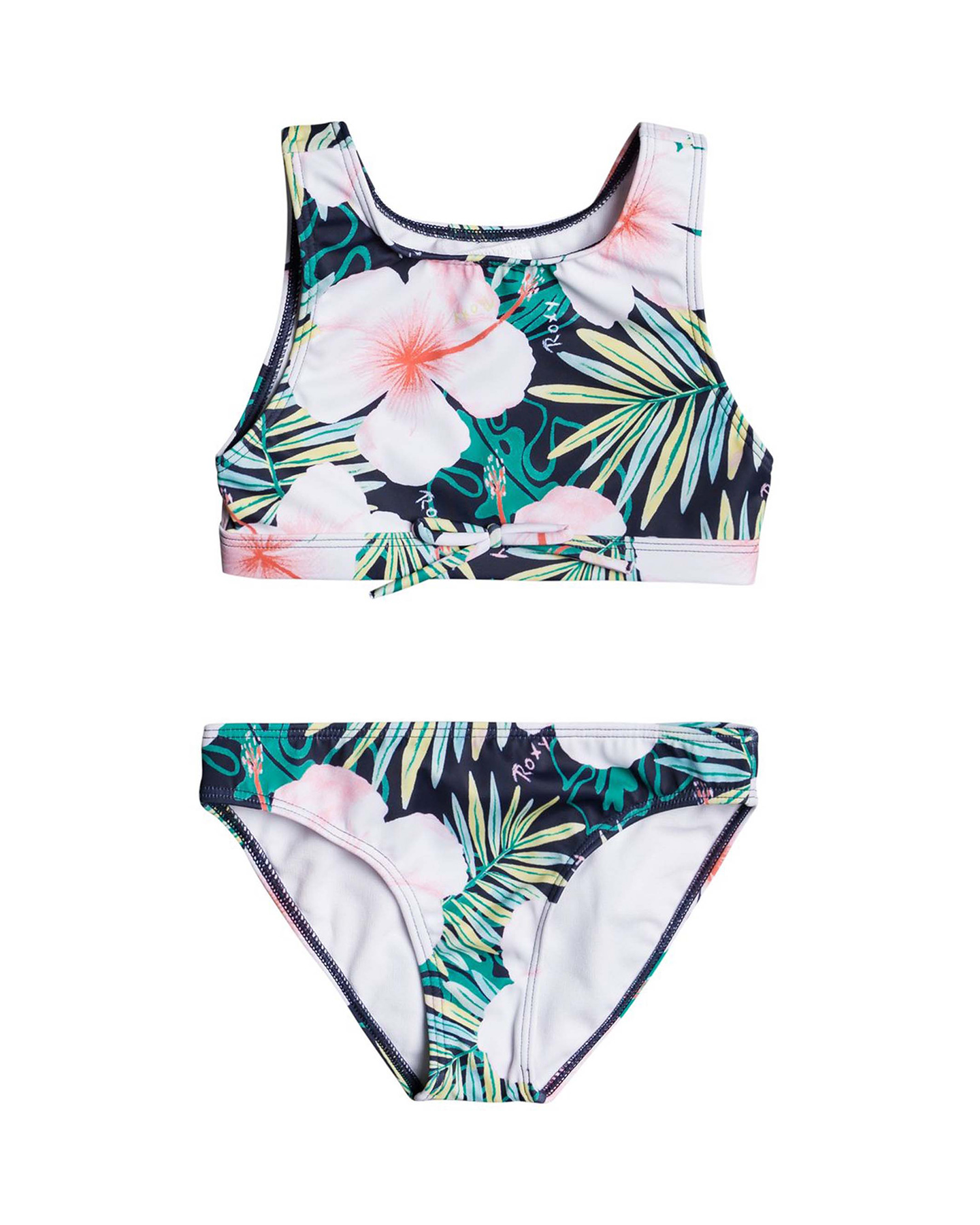 Roxy Girls 2 7 Peachy Vibes Crop Top Bikini Set Mood Indigo Surfstitch