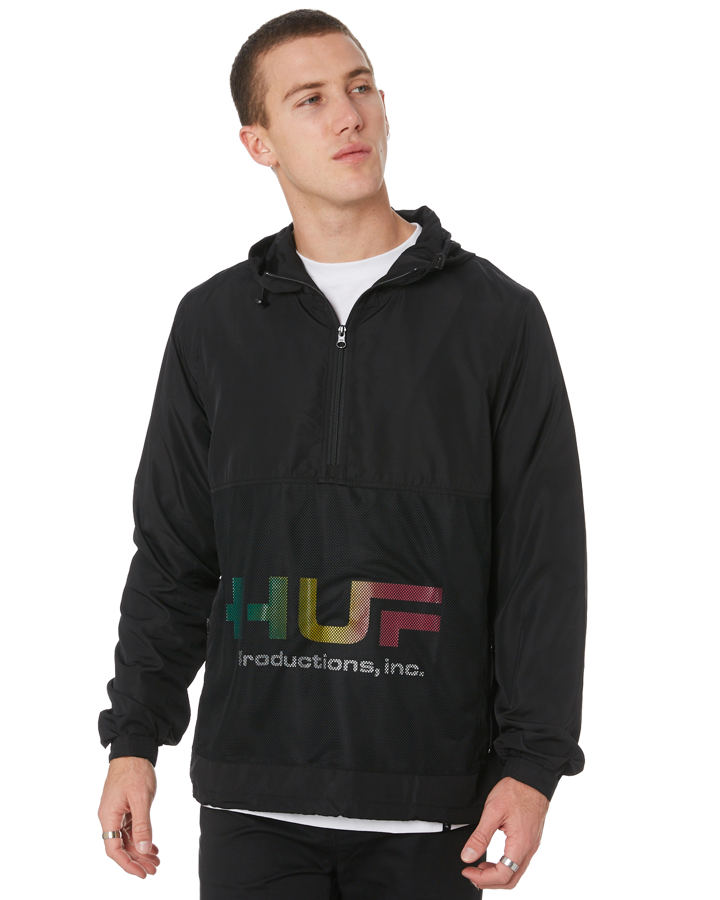 Huf Huf Productions Inc Mens Anorak Jacket - Black | SurfStitch