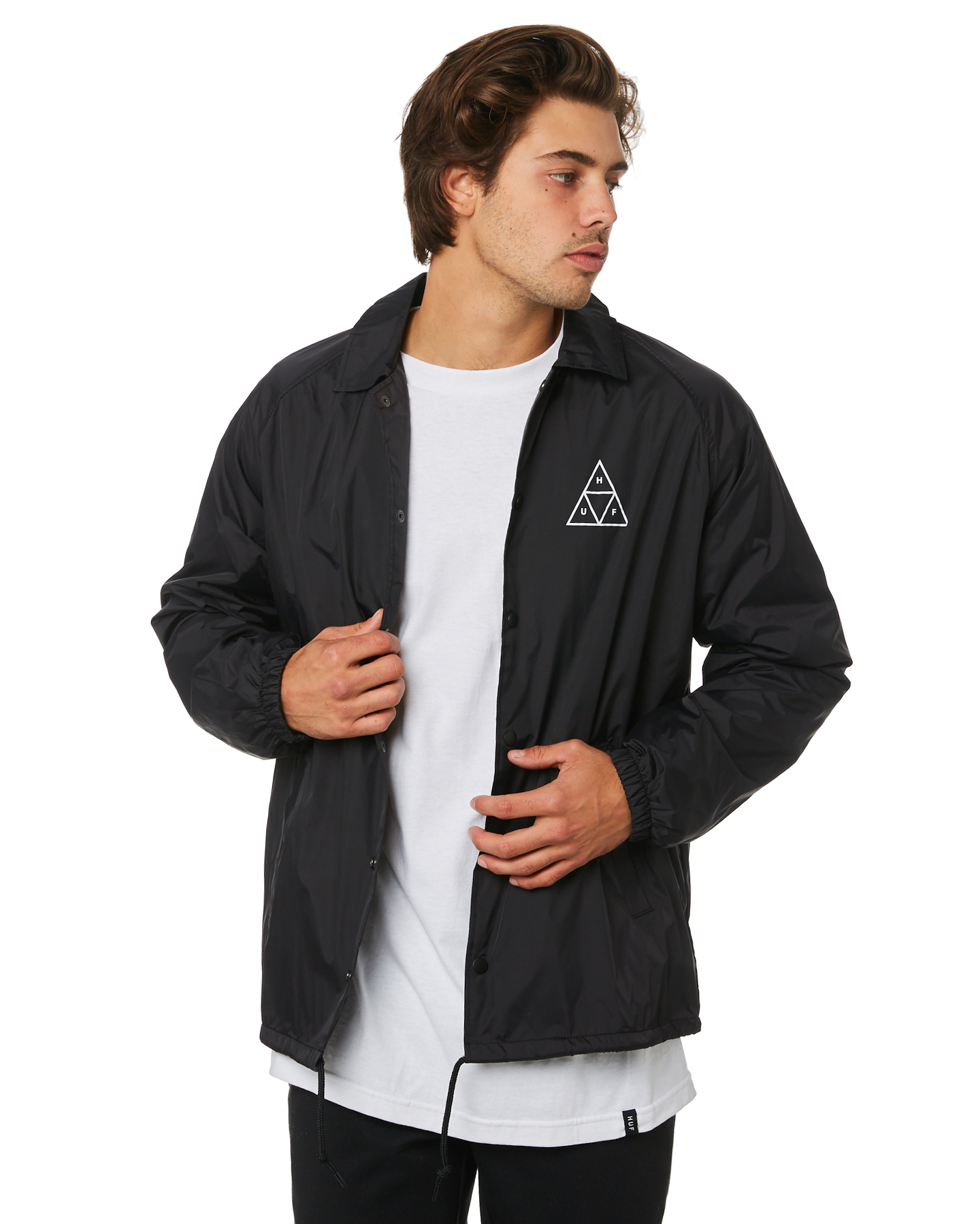 Huf Essentials Tt Coaches Mens Jacket - Black | SurfStitch