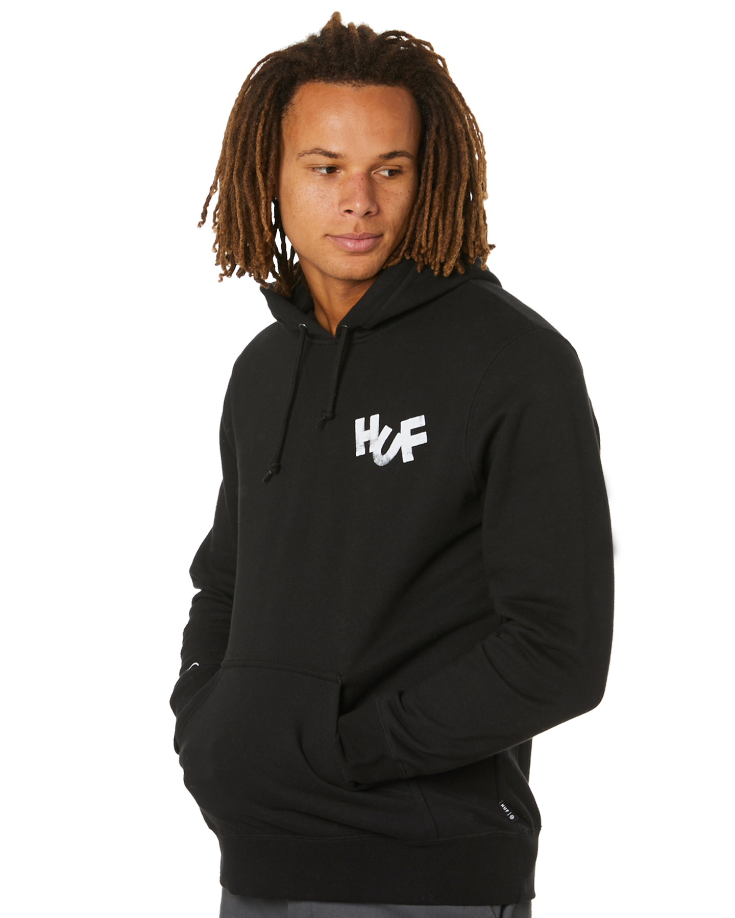 Huf Haze Brush Mens Pullover Hoodie - Black | SurfStitch