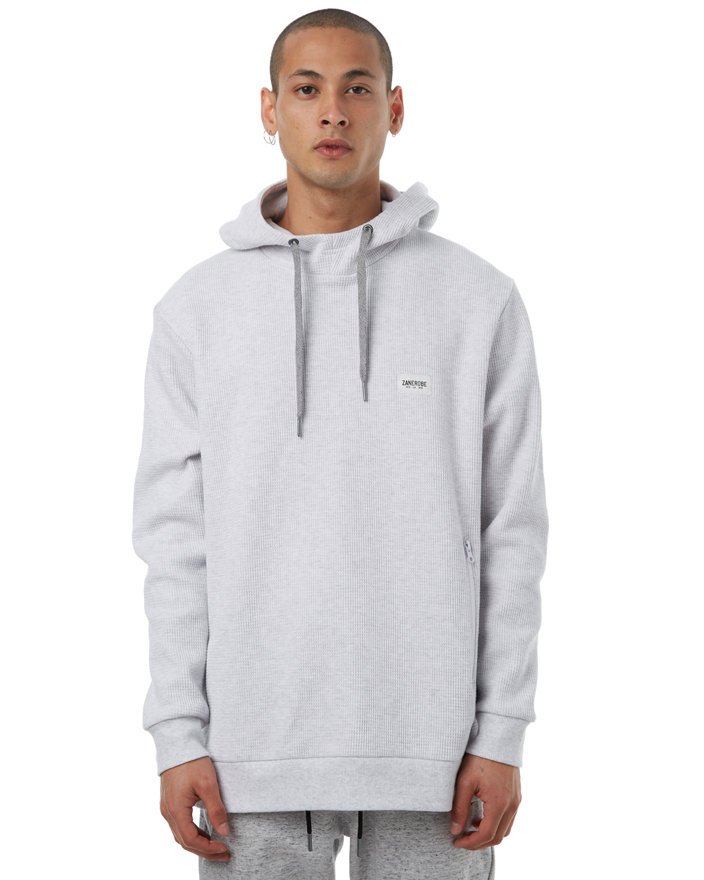 Zanerobe Waffle Mens Hood Sweat - Bleach Marle | SurfStitch