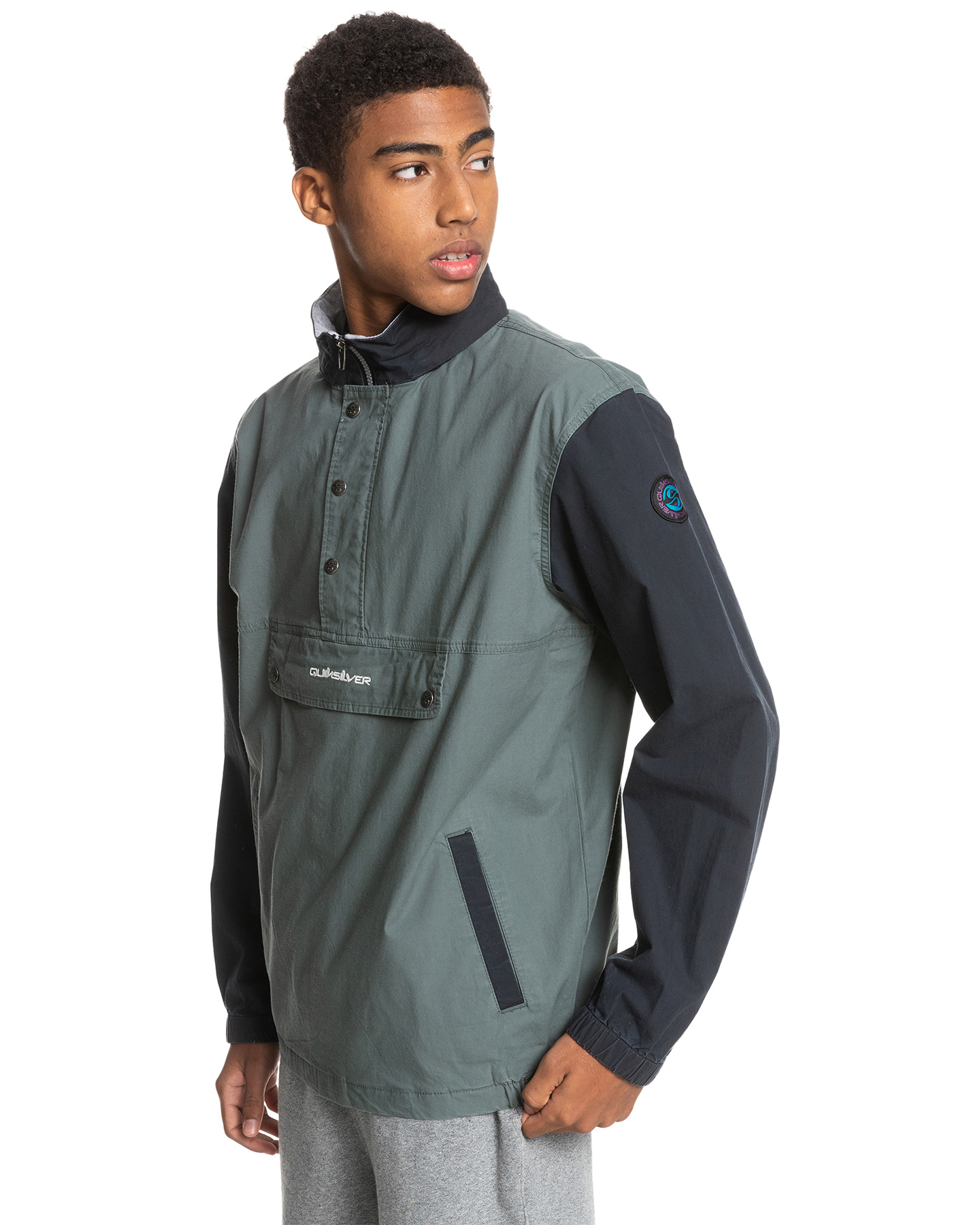 Quiksilver Mens Jump Up Retro Anorak Jacket - Black | SurfStitch