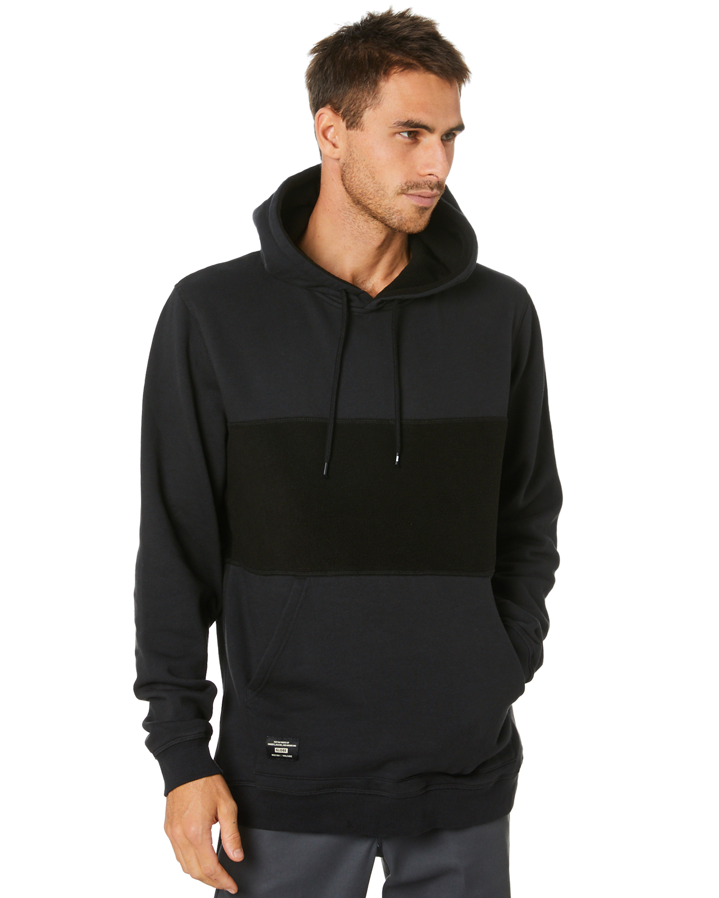 Globe Tracker Mens Hoodie - Washed Black | SurfStitch