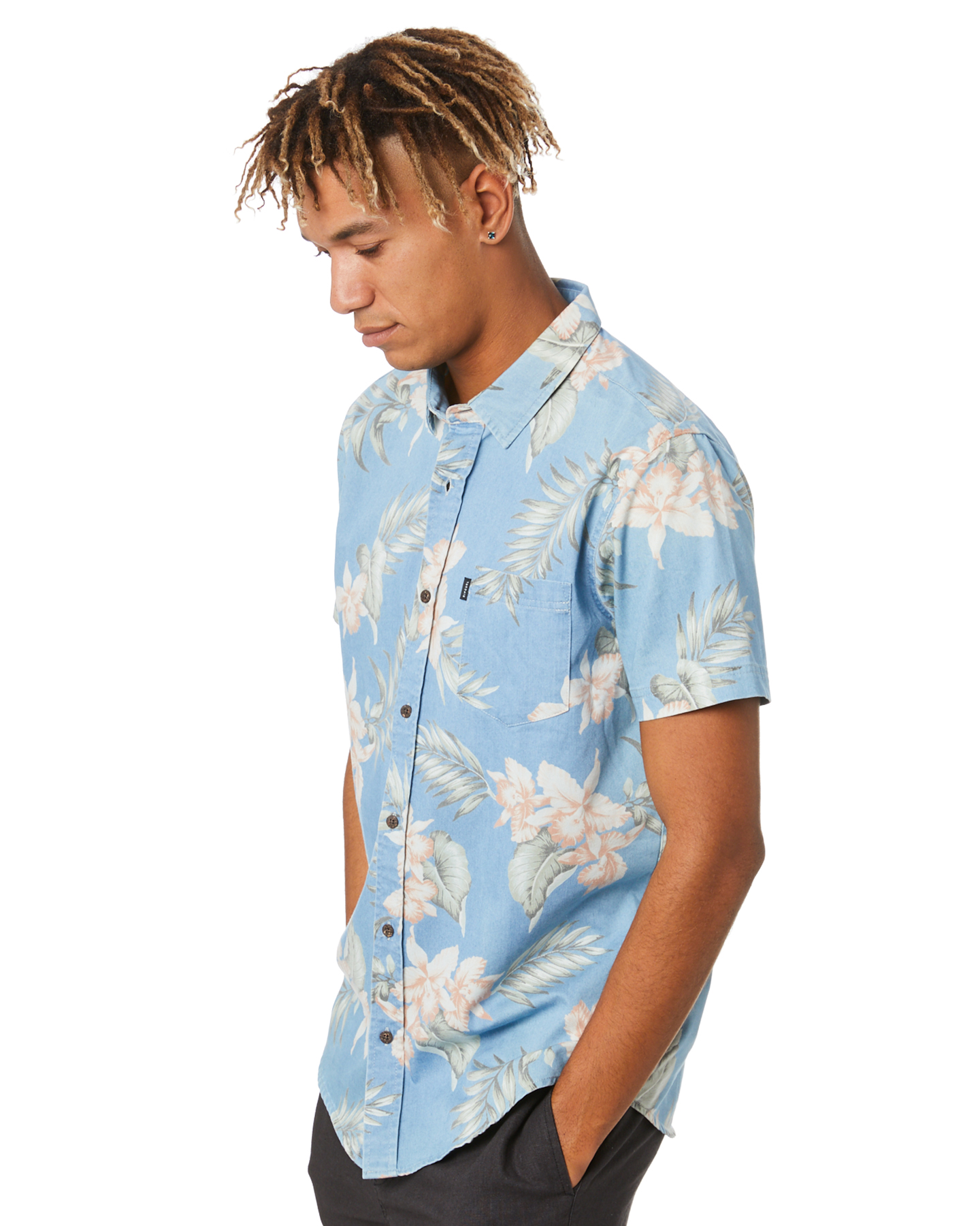 Rip Curl Ziggy Mens Ss Shirt - Washed Blue | SurfStitch