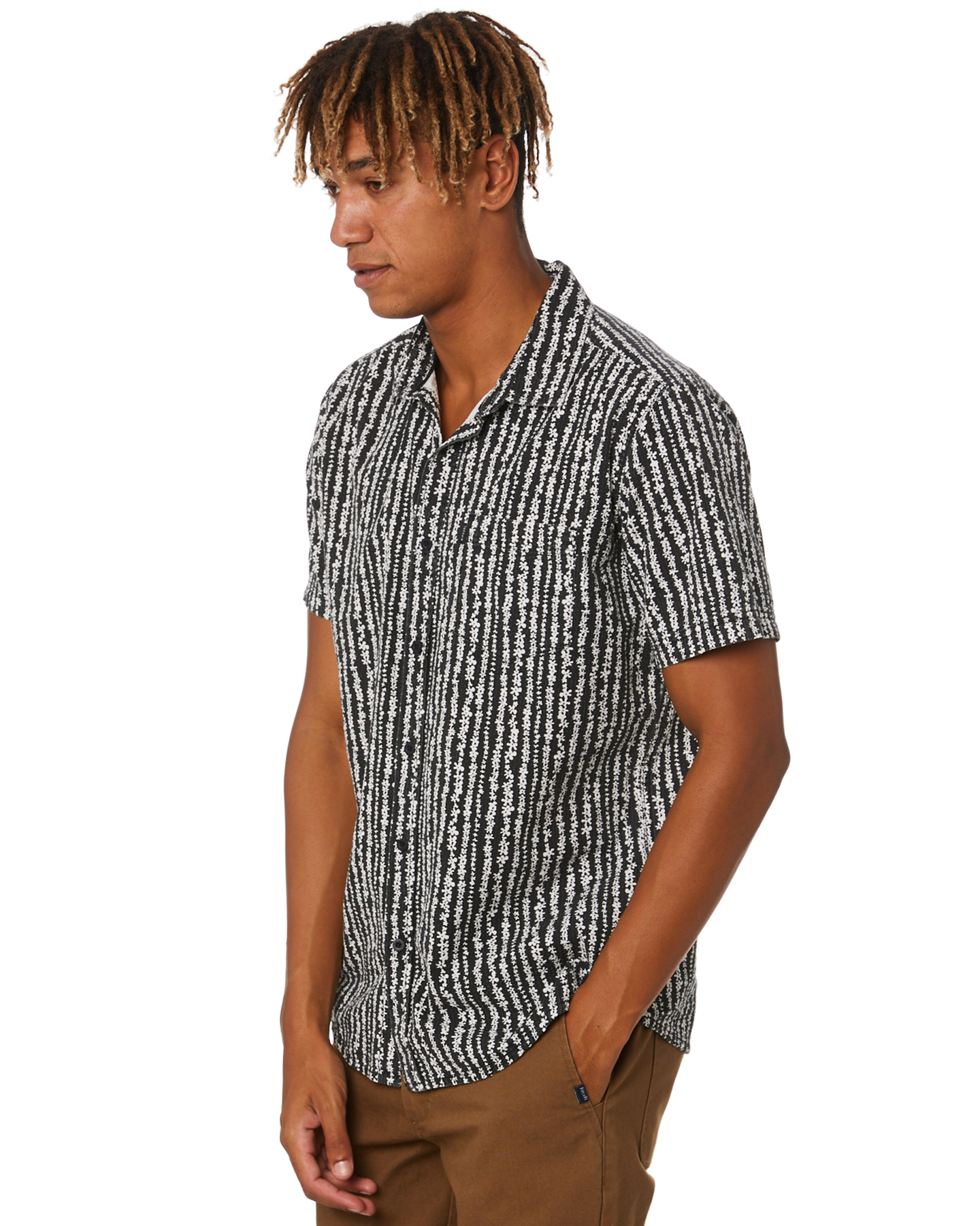 Rip Curl Searchers Mens Ss Shirt - Washed Black | SurfStitch