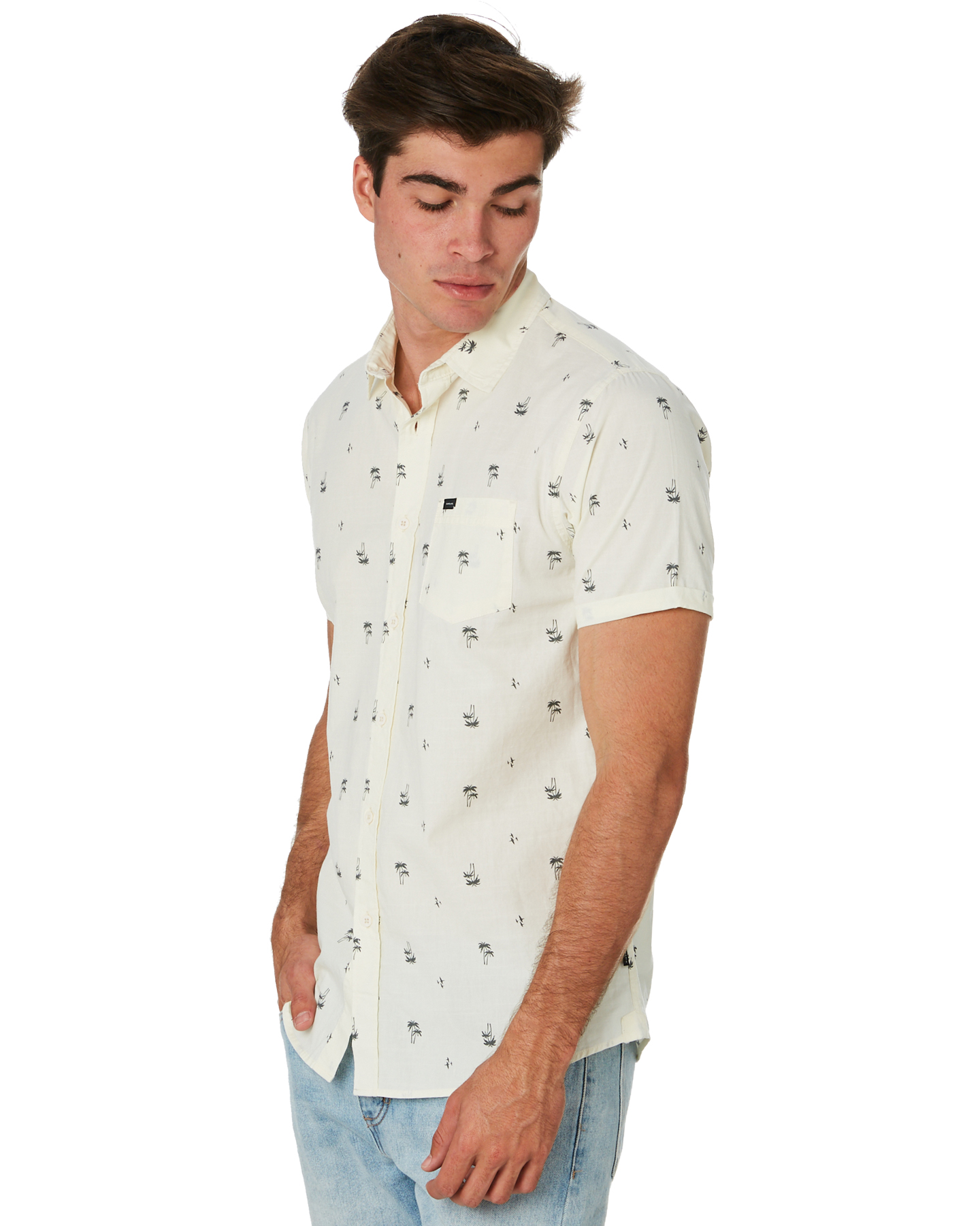 Rip Curl Palm Days Mens Ss Shirt - White | SurfStitch