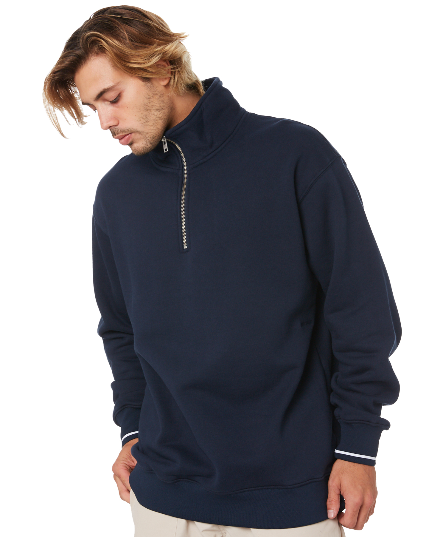 Zanerobe Track Mens Zip Sweat - Ink | SurfStitch