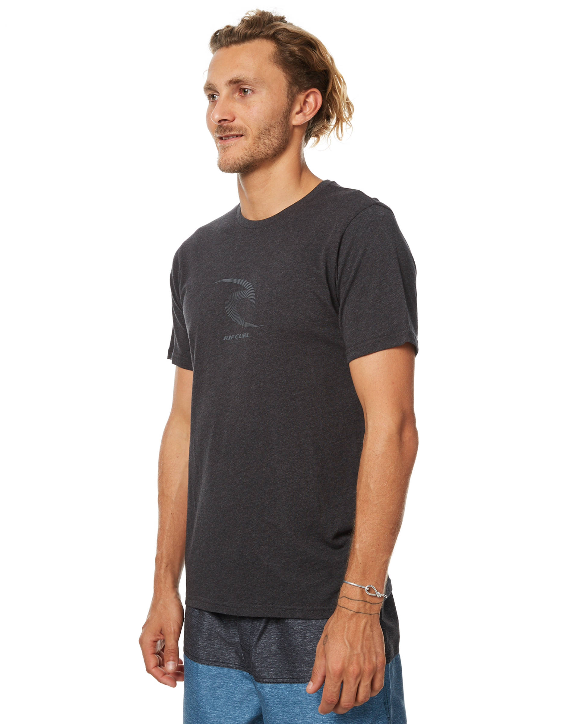 Rip Curl Icon Corp Marle Mens Tee - Black Marle | SurfStitch