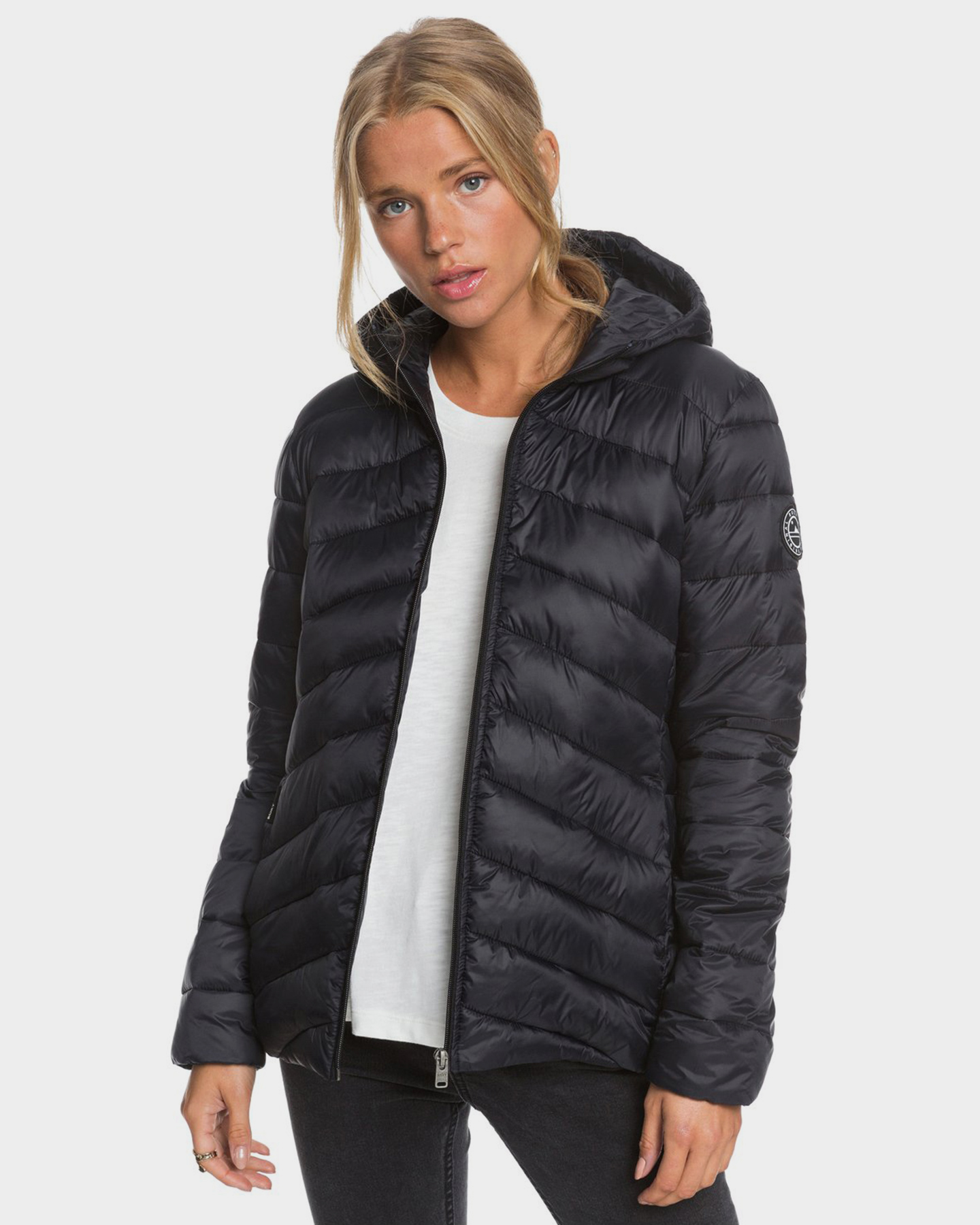 Roxy Womens Coast Road Water Resistant Hooded Jacket - Anthracite ...