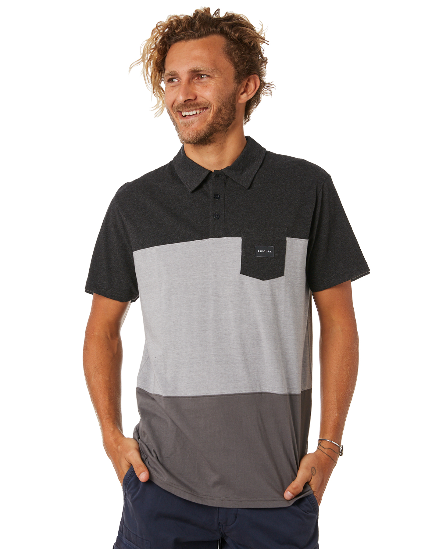 Rip Curl Duo Mens Ss Polo Shirt - Black | SurfStitch